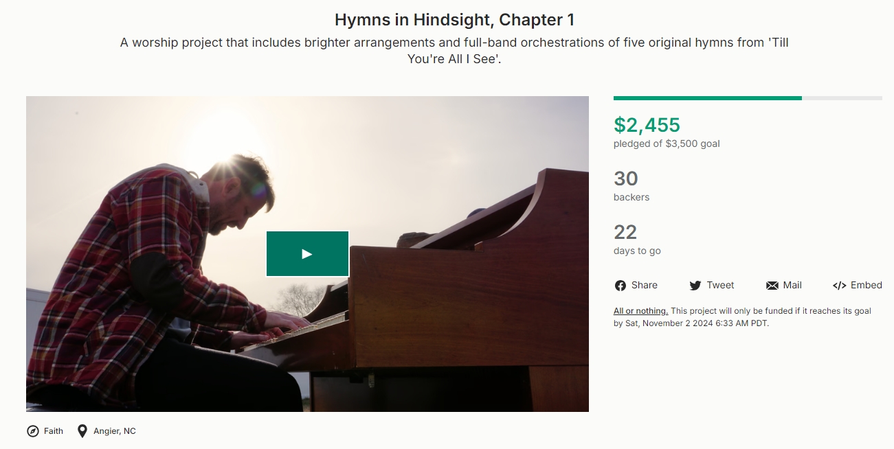 Seth Davey (Ex-Attalus) Begins Kickstarter to Record "Hymns in Hindsight" - News - Indie Vision ...
